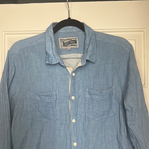 Schott NYC | Shirts | Schott Nyc Blue Casual Button Down Shirt Relaxed ...